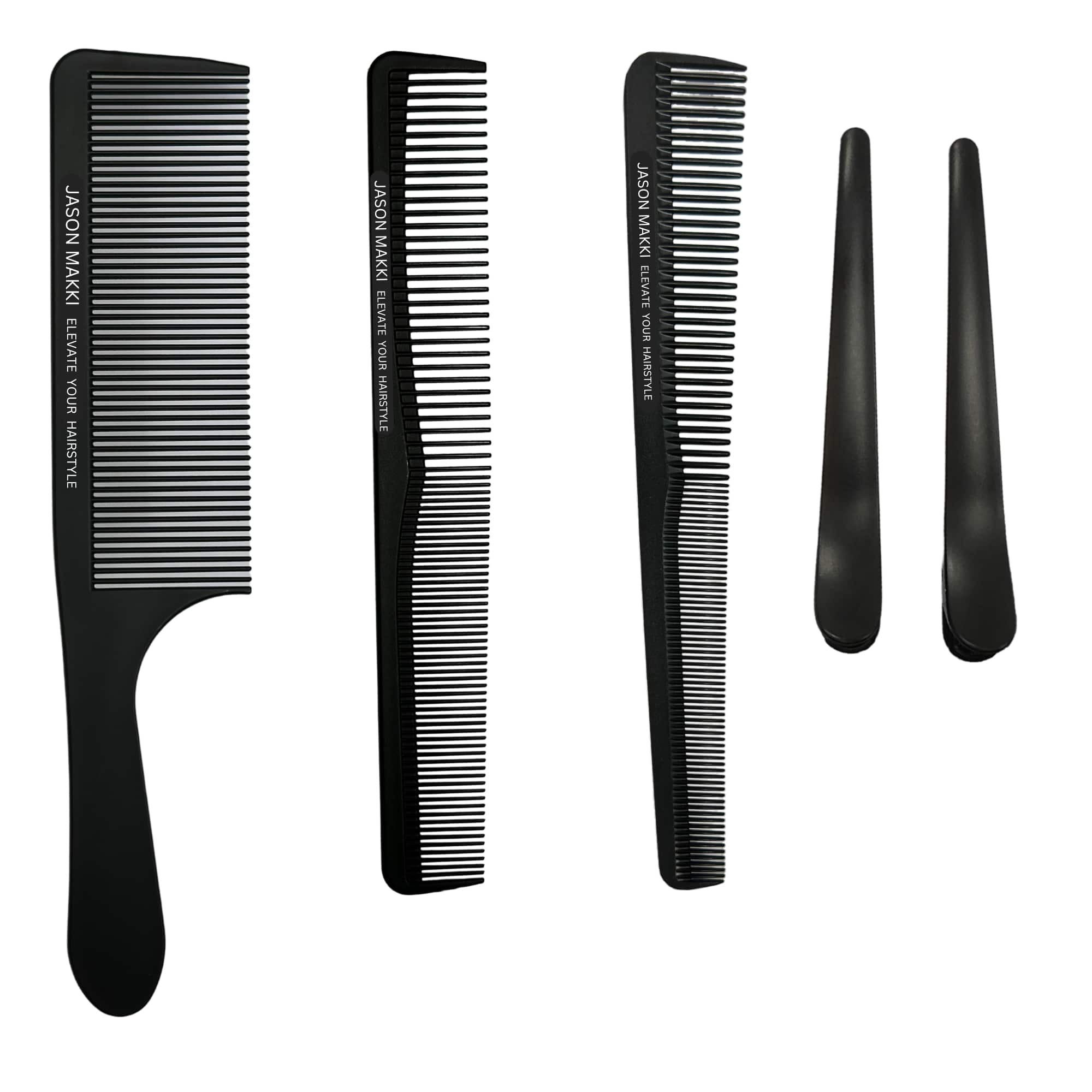 5 Pieces Barber Cutting Comb Set - 230℃ Heat Resistant Carbon Comb ...